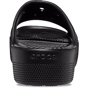Crocs Women's Classic Slide | Platform Sandals, Black, 6