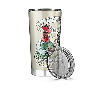 Tumbler Stainless Steel Insulated 20 30 Oz Alan-a-dale Hot Rooster Tea Wine Oo-de-lally Cold Golly Coffee What Iced A Day Tattoo Watercolor Painting Robin Hood Funny Travel Cups Mugs Men Women, White