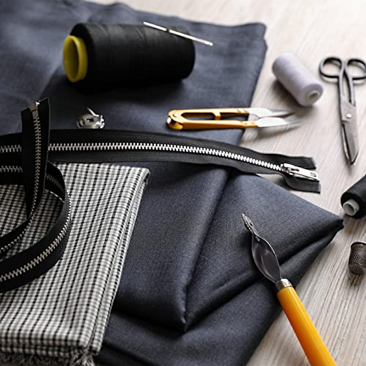 uxcell #5 Zipper Slider Retainers Kit, 200Pcs Top Stoppers & 100Pcs Bottom Stops for Bags Coats Jackets Closed-end Zippers Replacing, Metallic Black