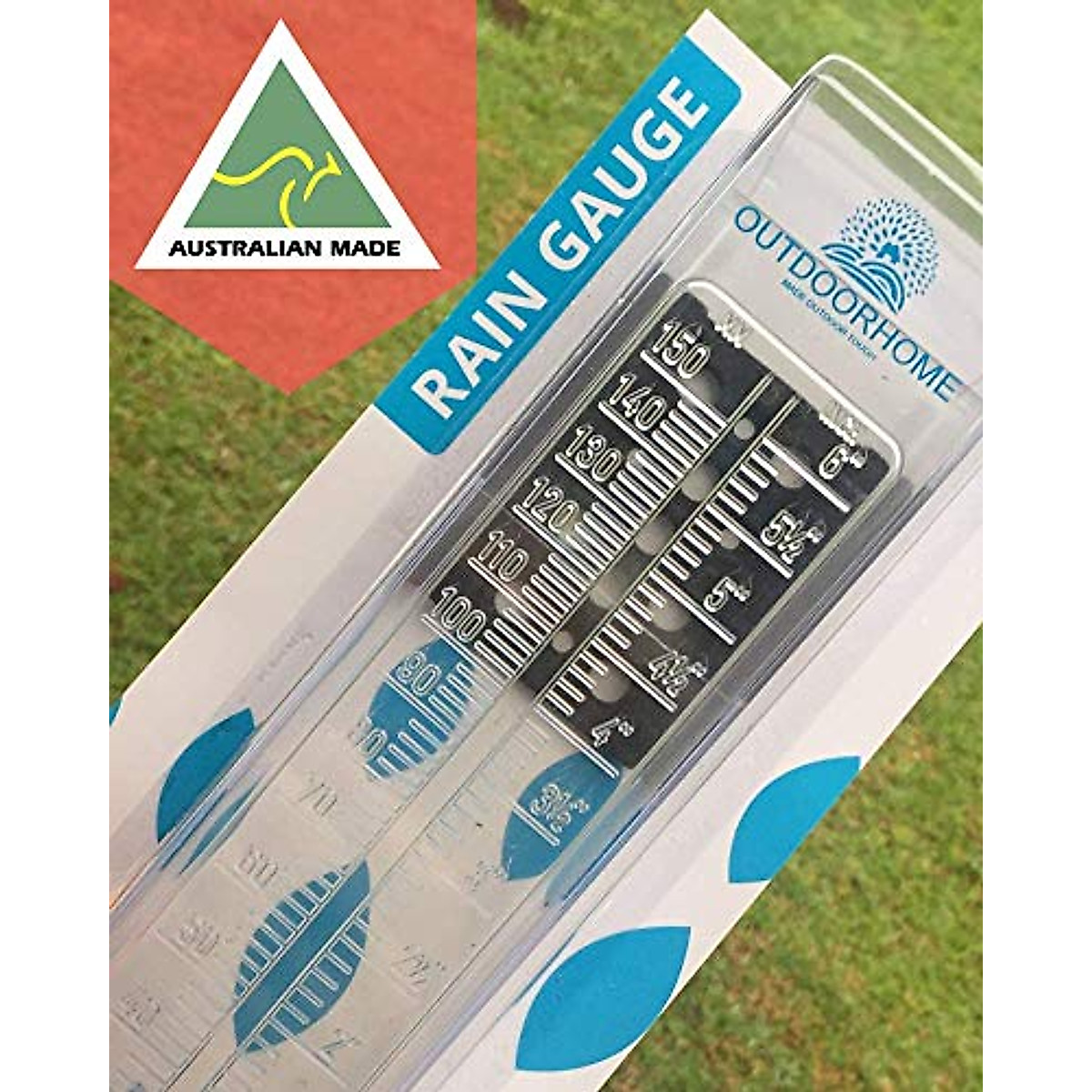 Outdoor Home Rain Gauge. Professional 6 Inch Capacity Aussie Made Heavy Duty Rain Measure Gauge. Reliable, Accurate Fence Or Post Mount Rain Gauge. Ideal Outdoor Tool for Garden, Yard & Farm.