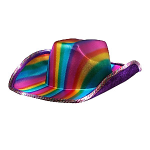 FlashingBlinkyLights Rainbow Light Up LED Cowboy Hat