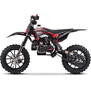 MotoTec Thunder 50cc 2-Stroke Kids Gas Dirt Bike Red