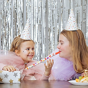 20 Pack Foil Curtain Backdrop Silver Metallic Tinsel Foil Fringe Curtains Photo Booth Props for Birthday Wedding Engagement Baby Shower Bachelorette Christmas Holiday Celebration Party Decorations