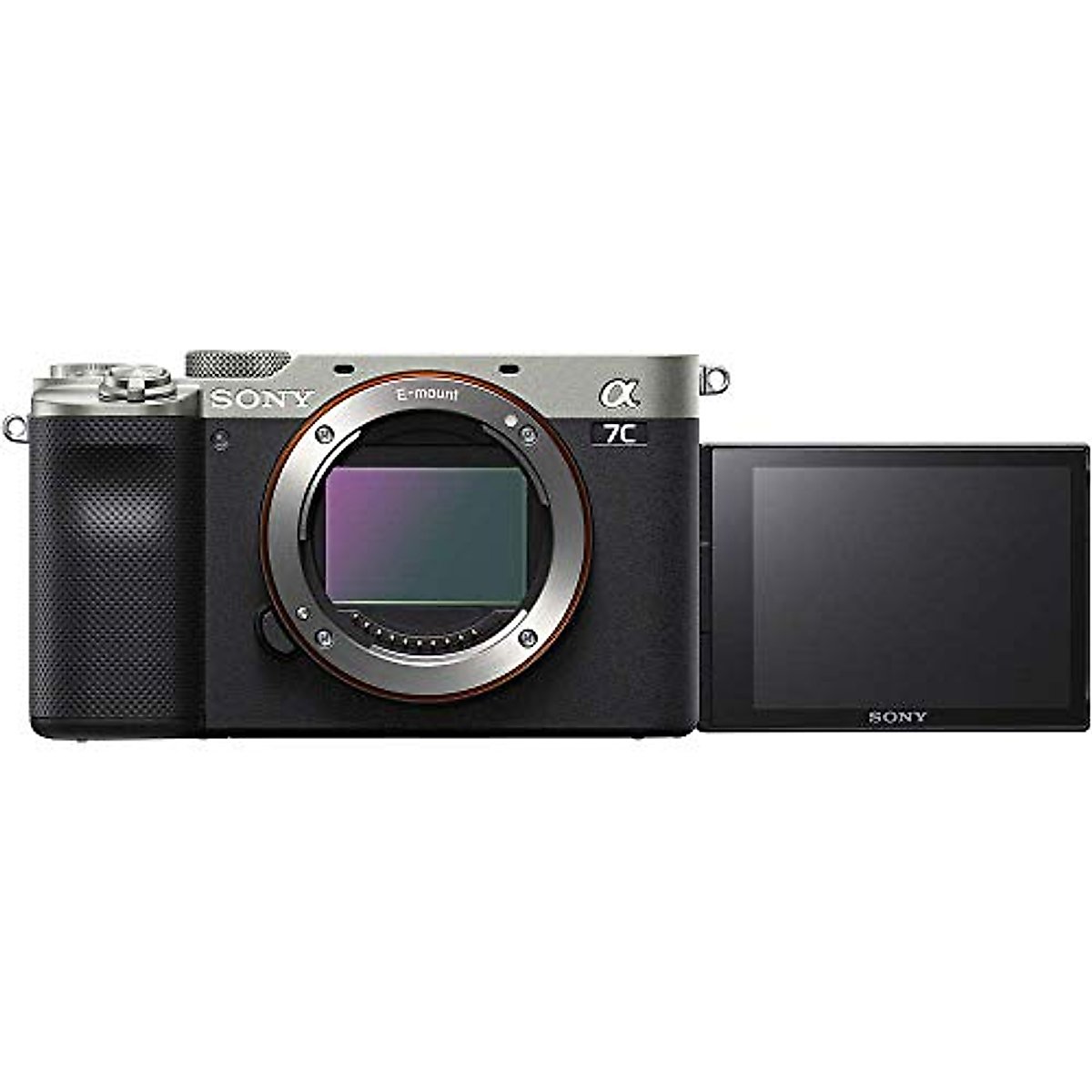 Sony Alpha a7C Mirrorless Digital Camera (Body Only, Silver) (ILCE7C/S) + 64GB Memory Card + 2 x NP-FZ-100 Battery + Corel Photo Software + Case + Card Reader + LED Light + More (Renewed)