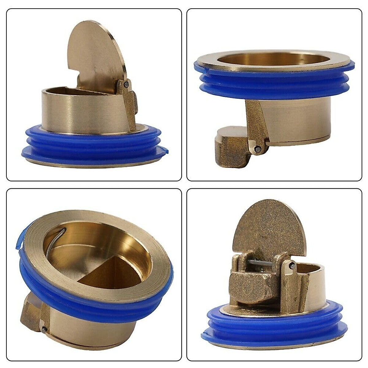 Fermus Shower Floor Drain Insert Drain Plug Anti-Odor Plug Sewer Core One Way Drain Valve Backflow Preventer for Basement Drain, Suitable for Drain Tube 1.25-1.65in, Minimum Drain Depth 2in (Gold)