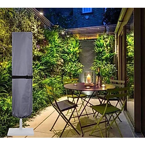 CoverFml Patio Umbrella Cover-420D Waterproof Rectangular Umbrella Cover-Fits Outdoor Market Parasol,Double Sided Umbrella