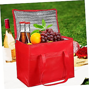 FONDOTIN 4pcs Insulation Bags Thermal Bags for Cold Food Insulated Grocery Bags Portable Insulation Bag Lunch Bags for Adults Shopping Tote Bag Insulated Food Carrier Non-Woven Fabric