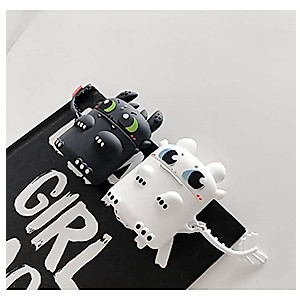 Air Pod 3 Case, Cute Cartoon Design Case Compatible with Air Pod 3rd Generation Case 2021, Protective Premium Silicone Case with Keychain. (3rd Night Evil Black)