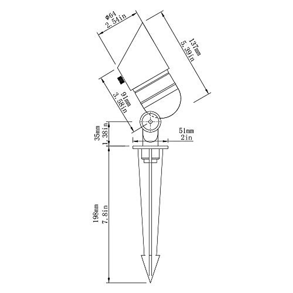 Lumina 4W LED Landscape Lighting Waterproof Landscape Lights Outdoor Low Voltage Spotlights for Walls Trees Flags Light with Warm White MR16 LED Bulb ABS Ground Stake Black SFL0104-BKLED6 (6PK)