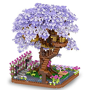 Vziimo Cherry Blossom Bonsai Tree Building Set, Sakura Tree House Model Sets for Adults, 2200Pcs Mini Micro Bricks Collectible Creative Gift for Teens Girls Boys 14+