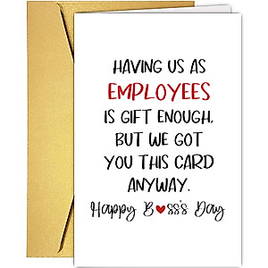Supoeguk Happy Boss's Day Card for Boss, Funny Boss's Day Card from Employees, Boss Appreciation Card On Boss's Day