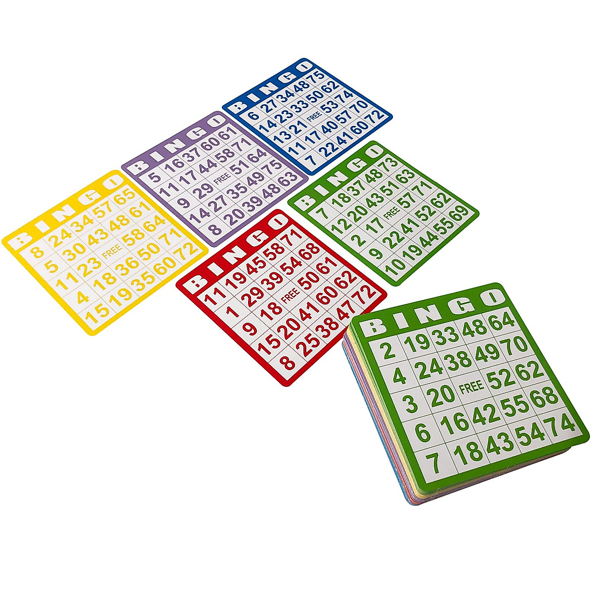 Yuanhe 50 Bingo Game Cards - Bingo Set Kids Party Paper Card Games School Classroom Family Gathering Activity Casino Trip