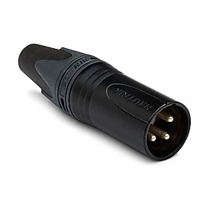 Neutrik NC3MXX-BAG 3-Pin XLRM Cable Connector, Black Metal Housing with Silver Contacts