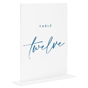 JINMURY 5x7 Inch Frosted Acrylic Sign with Stand | 10 Pack Blank Frosted Acrylic Table Signs and Base for DIY Wedding Table Numbers, Wedding Signage, Events& Parties (Frosted, 5x7 Inch)