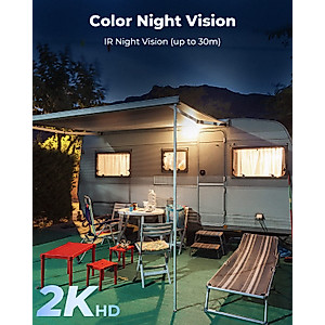 Reolink Duo - 2K Wireless Security Camera Outdoor, Dual Lens Ultra-Wide View, Color Night Vision, Battery Solar Powered, 2.4/5 GHz WiFi, 2-Way Talk, Person/Vehicle Detection, IP66 Waterproof