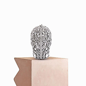 DEBIMY Crown Clutch Purse for Women Glittering Rhinestone Crystal Evening Bag Handbags Wedding Party Shoulder Bag, Gold