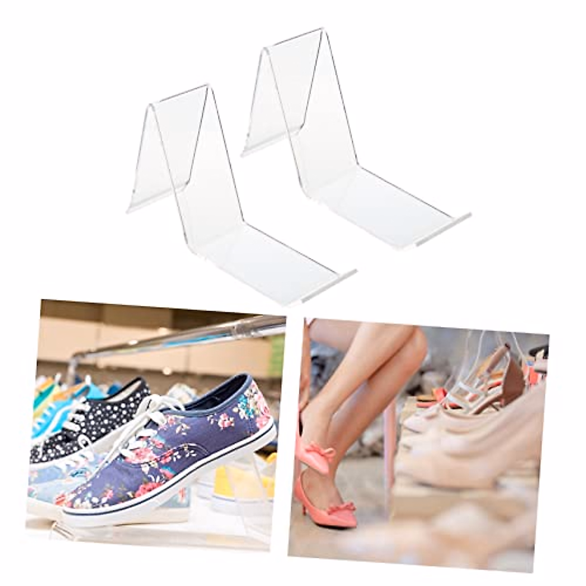 EXQUIMEUBLE 2pcs Shoe Support Shoe Rack Shoes Rack Show Rack Sneaker Holder Shoe Display Stand Shoe Display Rack Sneaker Stand Sandal Stand Bracket Acrylic Men and Women Children's Shoes