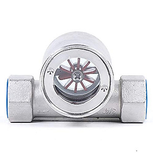3/4" NPT Stainless Steel 304 Sight Water Flow Indicator with Impeller 362Psi 2.5MPa