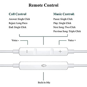 【Apple MFi Certified】 iPhone Lightning Earbuds Headphones Earphone Headset Built-in Microphone & Volume Control Compatible with Apple iPhone 14/13/12/11 Pro Max Xs/XR/X/7/8 Plus iPad Pro