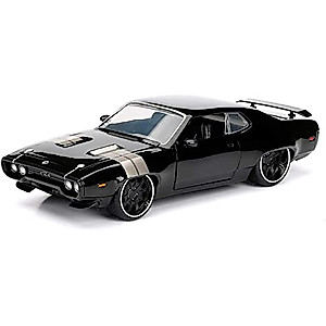 Jada Toys Fast & Furious 1:24 Dom's Plymouth GTX Die-cast Car, Toys for Kids and Adults, Black, Standard