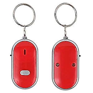 Key Locator, Whistle Key Finder Item Locator Key Chain Locator Voice Control Anti lost Device for Phone Key Chain Wallet Luggage(red)