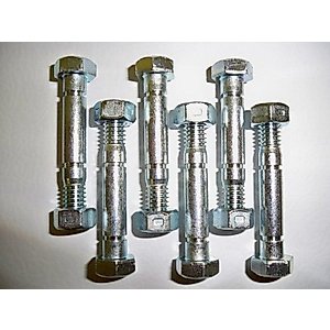 6 Pack, Shear Pins & Nuts for Ariens 510015, 51001500. Also replaces Snapper 1-3865, 9-1550, Model: 510015, Home/Garden & Outdoor Store