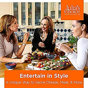 Julia's Choice Charcuterie Board Set - Cheese Board Set - Wood Serving Board – Compact Swivel Cheese Board with Knives and Bowls – Wedding Gifts - Bridal Shower Gifts - House Warming Gifts New Home