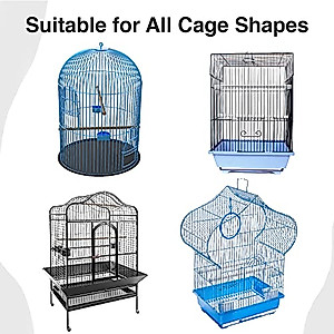 SIMENA Bird Cage Seed Catcher, Skirt for Bird Cage, Nylon Mesh Bird Cage Liners, Easy Cleaning Bird Cage Cover for Small and Medium Sized Cages (White, 45&quot;-59&quot;)