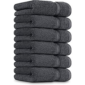 Utopia Towels 6 Pack Premium Hand Towels Set, (16 x 28 inches) 100% Ring Spun Cotton, Ultra Soft and Highly Absorbent 600GSM Towels for Bathroom, Gym, Shower, Hotel, and Spa (Grey)