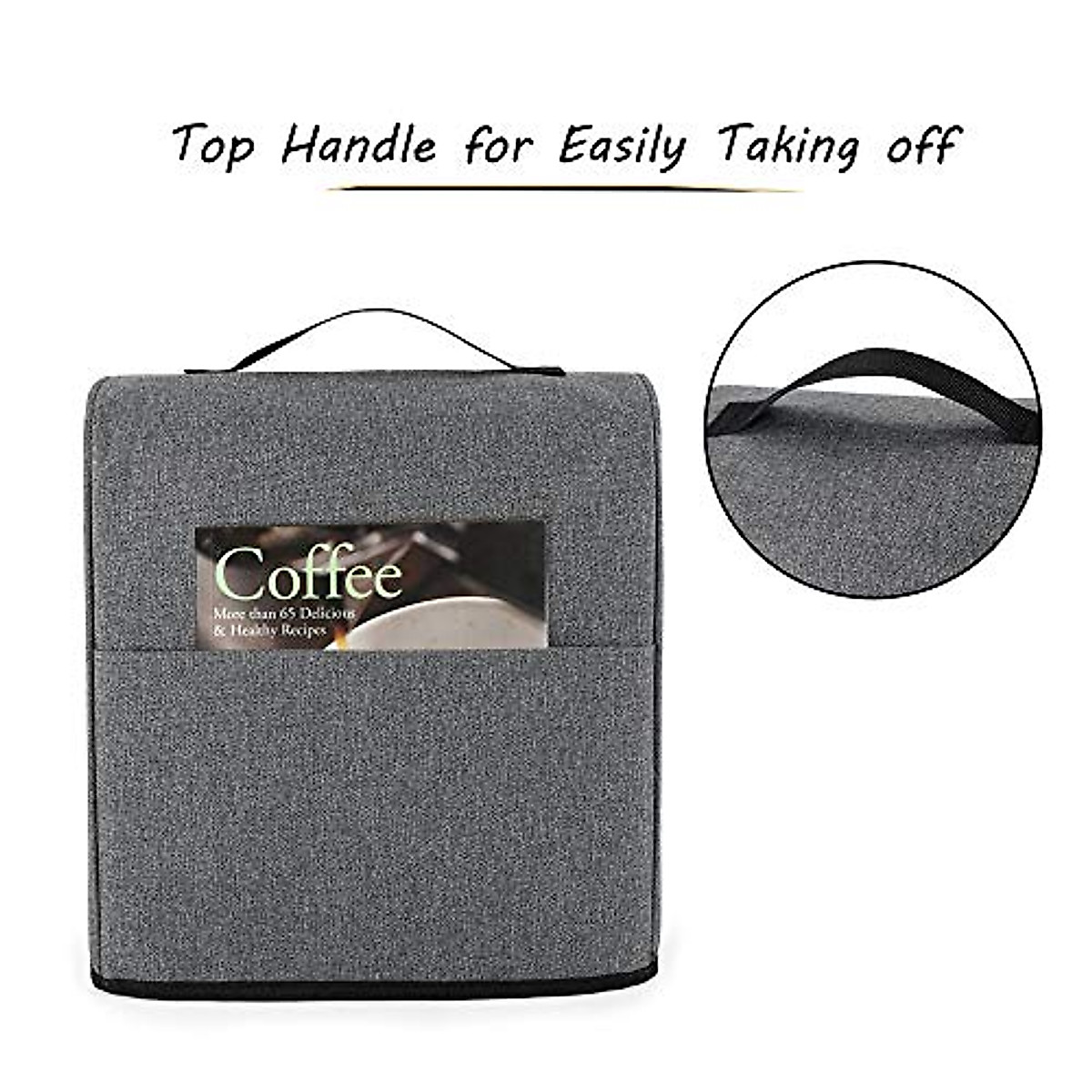 CURMIO Coffee Maker Dust Cover Compatible with Keurig K-Mini and K-Mini Plus, Coffee Making Machine Cover with Pockets for K Cup, Cover Only