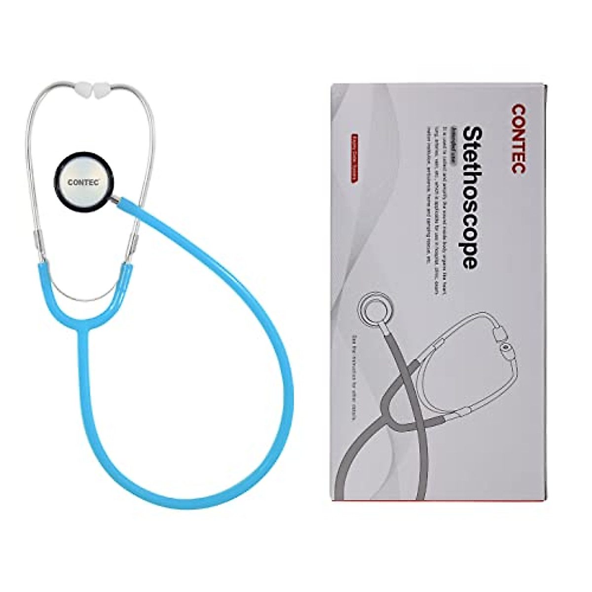 CONTEC Single Head Stethoscope for Adult Child Nurse with Light Weight Home use Light Blue Color