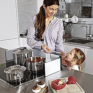 Qdos Safety Adhesive Aluminum Stove Guard - Complements Modern Kitchen Designs - Fits Cooktops & Most Freestanding Stoves - Protects from Front & Sides - Easy to Install - Quick Removal for Cleaning