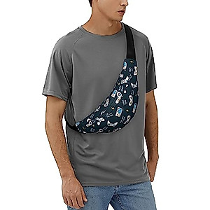 Joystick Gamepad Game Controller Fanny Pack Sling Bag Adjustable Waist Bag Crossbody Sling Backpack For Men Women Travel Hiking Cycling Running