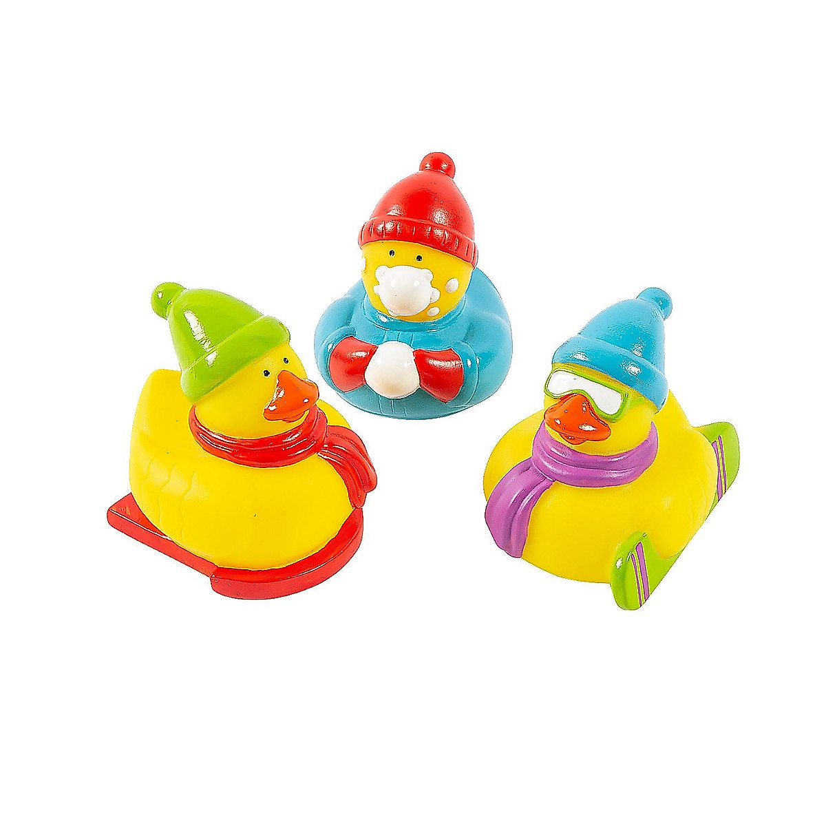 Fun Express Winter Sports Rubber Duckies - Toys - 12 Pieces