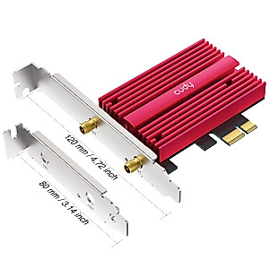 Cudy New AX5400 WiFi 6E PCIe Card, Bluetooth 5.2 PCIe Adapter, AX210 Inside,Tri Band Wireless Adapter, Bluetooth 5.2, Low-Profile Bracket, WPA3, MU-MIMO, OFDMA, Heat Sink, Windows 11, 10, WE4000