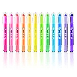 GOTIDEAL Bible Highlighters, 12 Pack Assorted Colors Gel Highlighters Pens Set, Wax Bible Markers for Study Journaling School Book Supplies