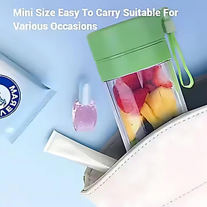 ASTHAN - Compact, Travel Size, USB Rechargeable 12 Oz Portable Handheld Blender with Powerful Motor: Perfect for Smoothies, Shakes, Fruit/Veggie Juicer & Baby Food