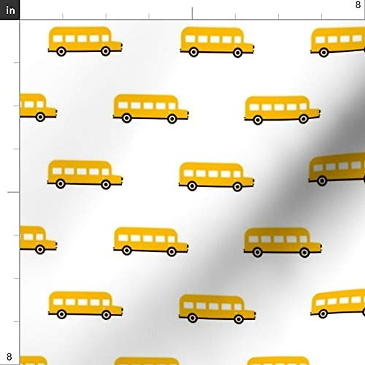 Spoonflower Fabric - Sweet American School Bus Back Fashion Kids Yellow Car Teacher Room Printed on Petal Signature Cotton Fabric Fat Quarter - Sewing Quilting Apparel Crafts Decor