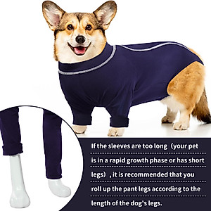 ROZKITCH Dog Surgery Recovery Sleeve for Front Legs, Anti-Lick Wound Protector with Zipper, Dog Elbow Brace for Joint Care, ACL/CCL Sprain, Arthritis, Post-Op Suit, Cone Collar Alternative Blue S