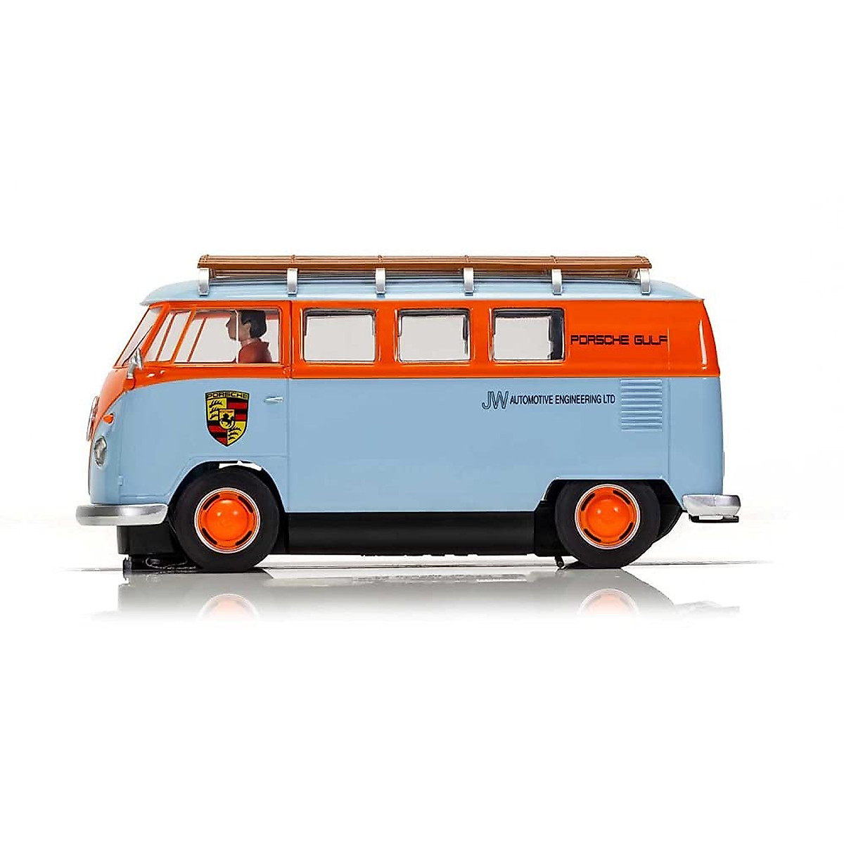 Scalextric Volkswagen T1B MicroBus ROFGO Gulf Van 1:32 Slot Race Car C4217, Orange & Light Blue