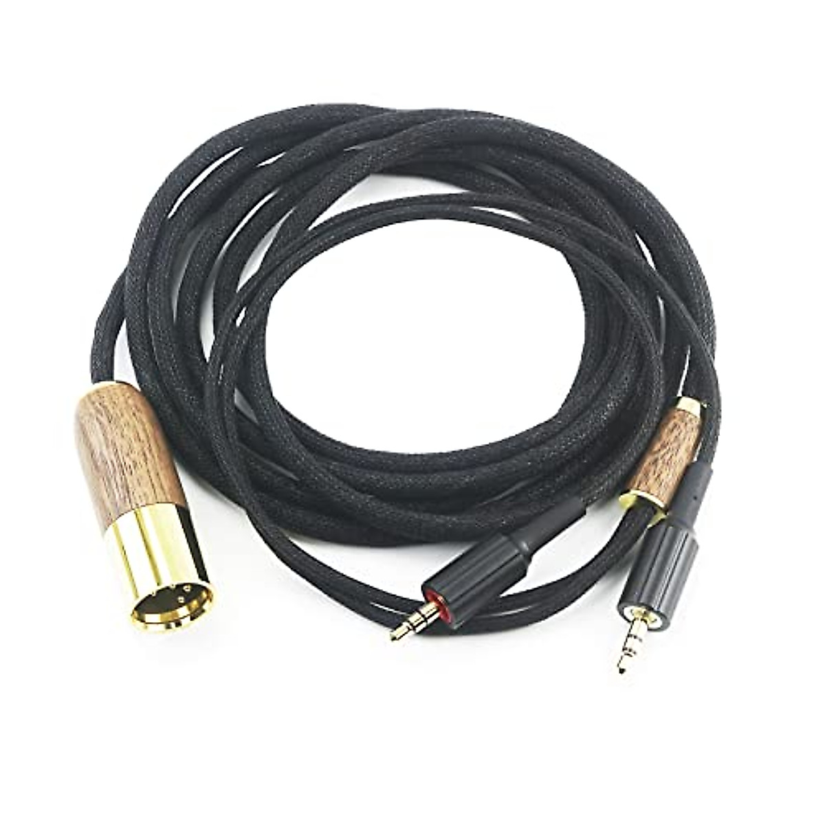 NewFantasia 4-pin XLR Balanced Male 6N OCC Copper Silver Plated Cord 4-pin XLR Balanced Cable Compatible with Sony MDR-Z7, MDR-Z7M2, MDR-Z1R Headphones Walnut Wood Shell