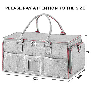 HBlife Baby Diaper Caddy Organizer, Nursery Storage Bin, 16" x 10" x 7" Large Portable Basket Shower Gift Newborn Essentials Baby Registry Must Haves Items-Pink