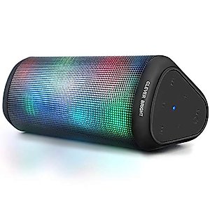 CLEVER BRIGHT Portable Wireless Bluetooth Speakers 7 LED Lights Patterns Wireless Speaker V5.0 Hi-Fi Bass Powerful Sound Built-in Microphone, HandsFree, Audio-Auxiliary,Valentines Day Gifts
