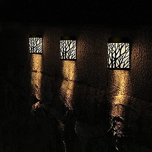 Timeflies Solar Wall Lights Outdoor Decorative, Outdoor Wall Sconce Black Forest Lighting, 2 Modes, Black, 2 Pack