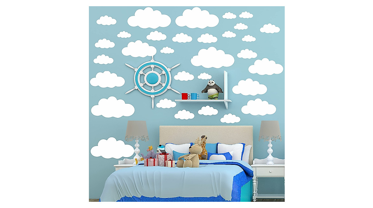Wall Decals - White Clouds for Kids' Bedroom Decor