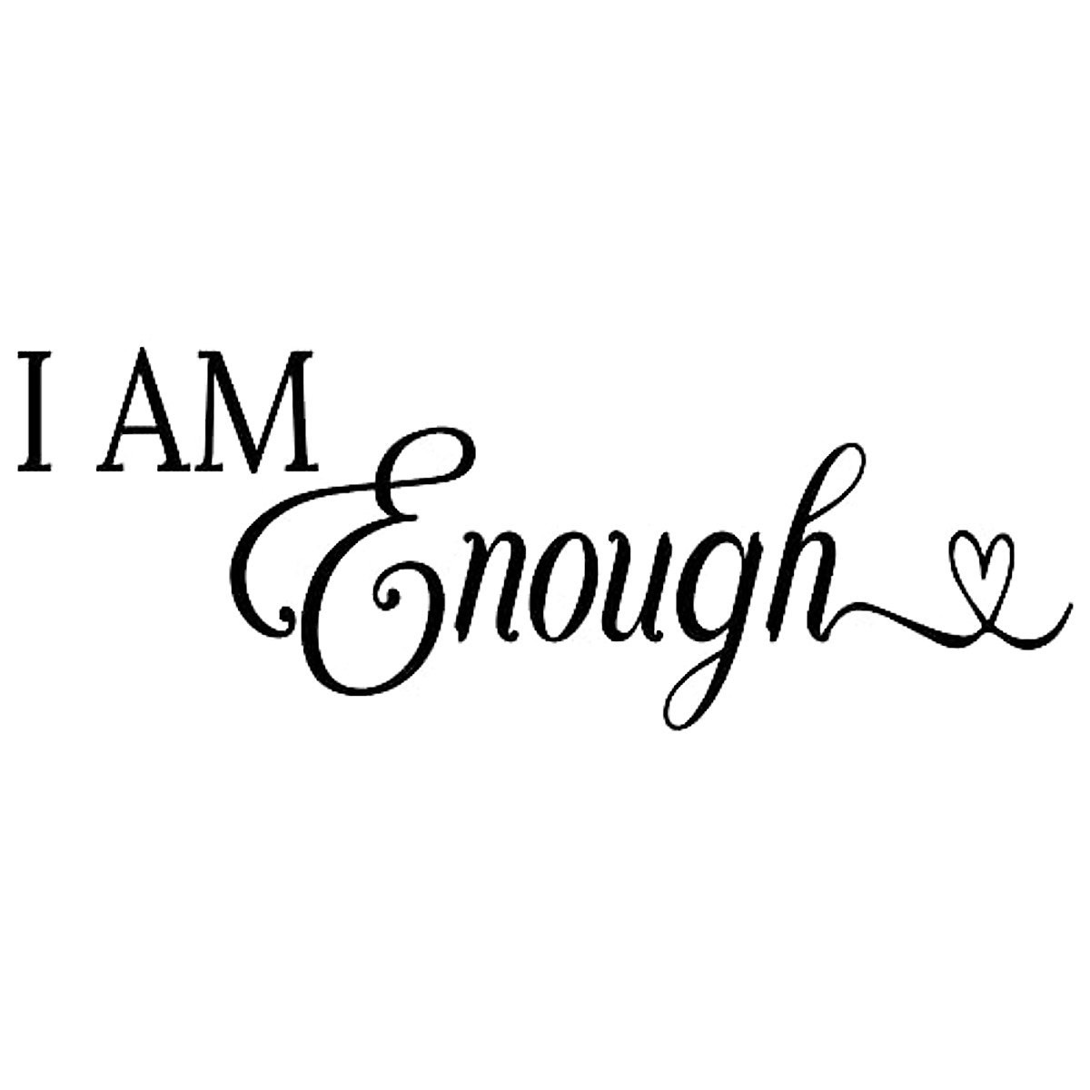 I AM Enough Vinyl Wall Decal Inspirational Positive Quote for Bedroom Living Room Kids Playroom Office Décor Esteem Sayings Art Letter Words