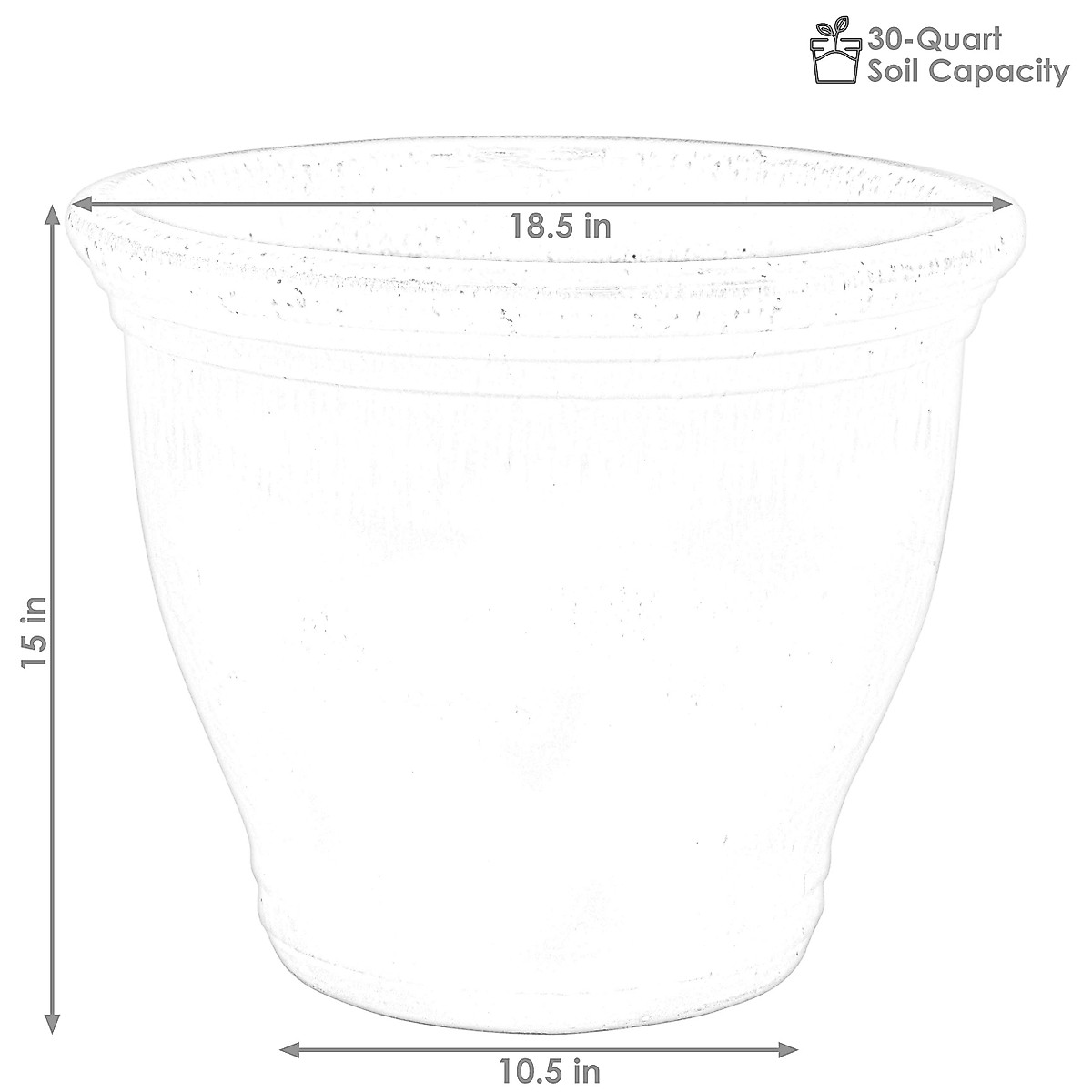 Sunnydaze Large Ceramic Planter - Indoor or Outdoor Plant Pot with Drainage Holes - Seafoam Glaze Finish - 18" - Studio