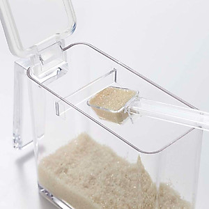 Yamazaki Home Tower Spice Storage Container - Small - Steel + Plastic - 1.5 Cups, 350 Milliliters