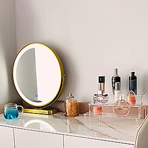 Acrylic Riser Display Stand Shelf Clear 3 Tier Display Shelves Compatible with F-Pops Figures Cupcake Stand Food Dessert Holder Collections Cosmetic Perfume Organizer Product Tabletop Use (12"X 8"X 6")