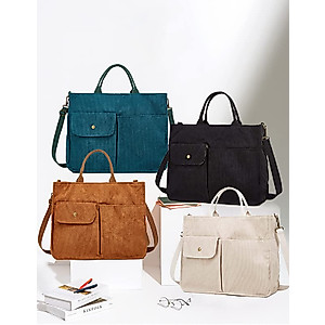 Corduroy Tote Bag for Women Casual Shoulder Handbags Large Hobo Crossbody Bag Large Travel Tote Handbag Purse Satchel Bag